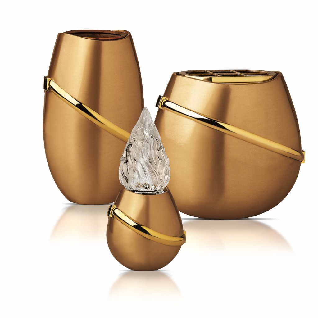 VASE ALLIANCE GOLD WALL MT. H.21X13X11 - Biondan